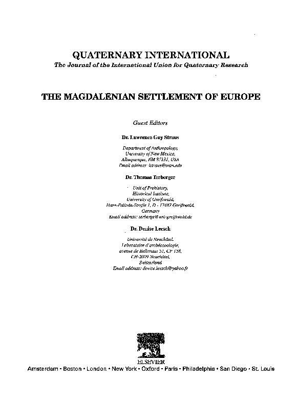 (PDF) The Magdalenian settlement of Europe