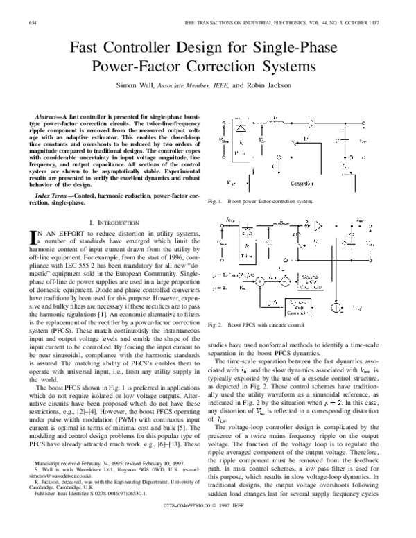(PDF) Fast controller design for single-phase power-factor correction ...