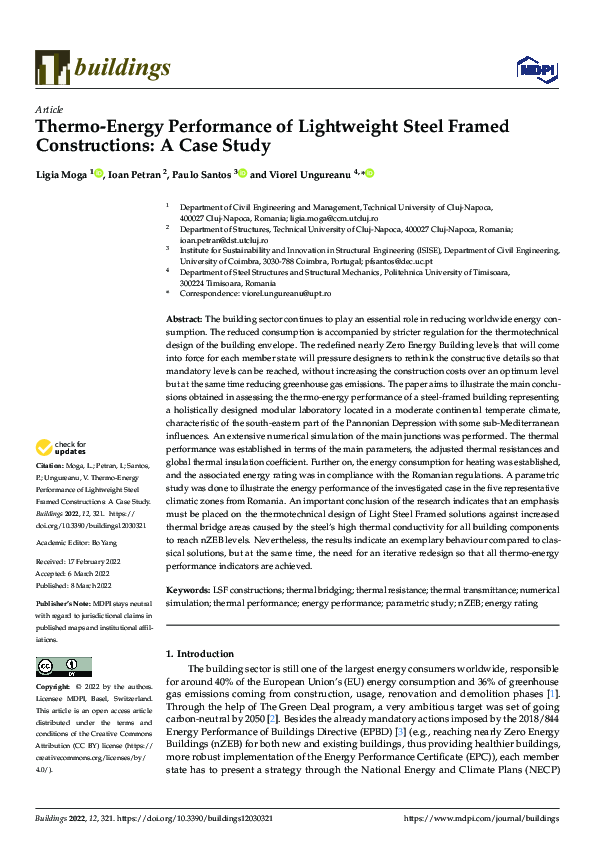 (PDF) Thermo-Energy Performance of Lightweight Steel Framed Constructions: A Case Study