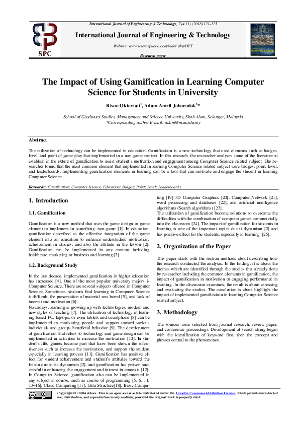 Pdf Gamifications Role In Enhancing Cs Learning 