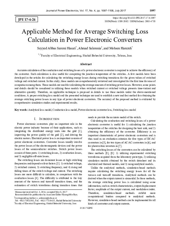 (PDF) Applicable Method for Average Switching Loss Calculation in Power ...