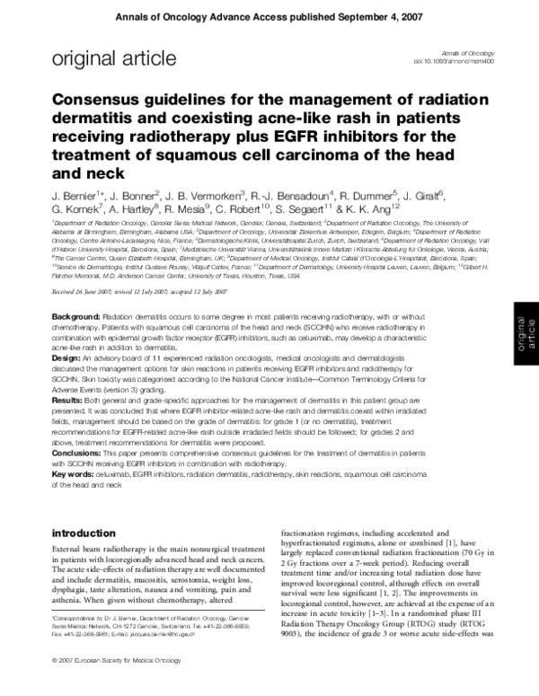 (PDF) Consensus guidelines for the management of radiation dermatitis ...