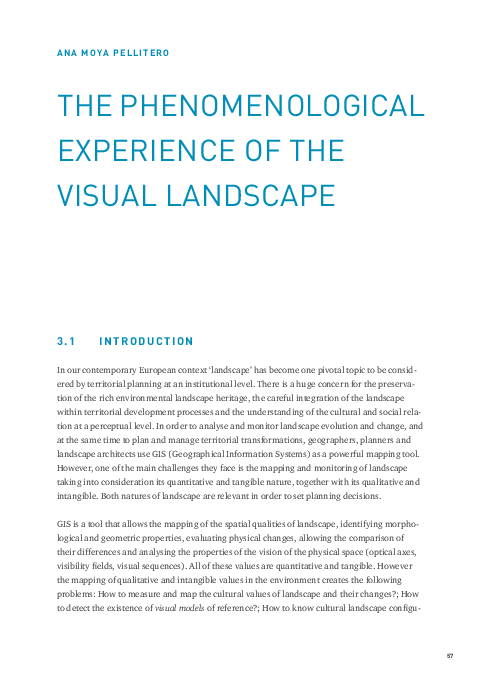 (PDF) The phenomenological experience of the visual landscape