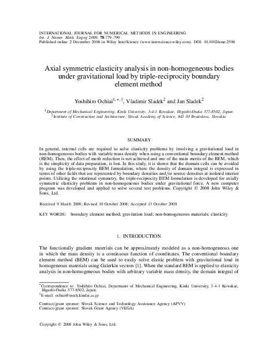 (PDF) Axial symmetric elasticity analysis in non-homogeneous bodies under gravitational load by ...