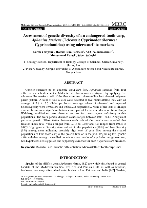 (PDF) Early otolith development in the critically endangered tooth-carp ...