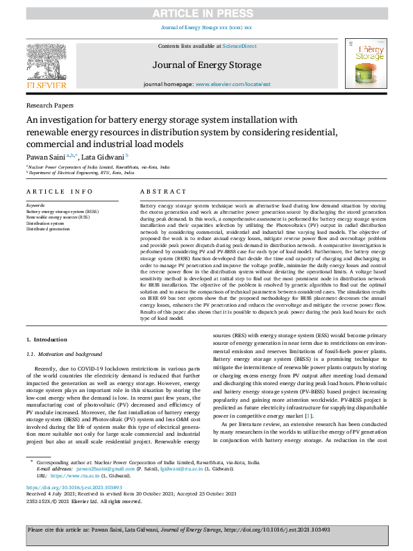 (PDF) Journal of Energy Storage
