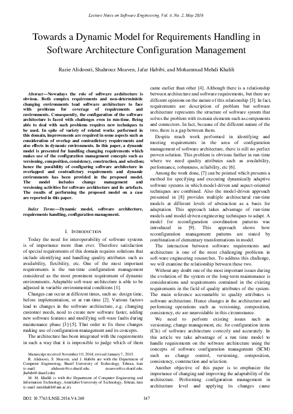 (PDF) Towards a Dynamic Model for Requirements Handling in Software ...