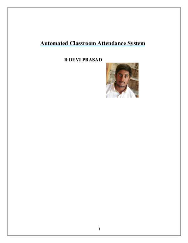 (PDF) Automated Classroom Attendance System