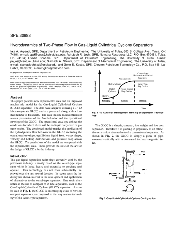 (PDF) Hydrodynamics of Two-Phase Flow in Gas-Liquid Cylindrical Cyclone ...