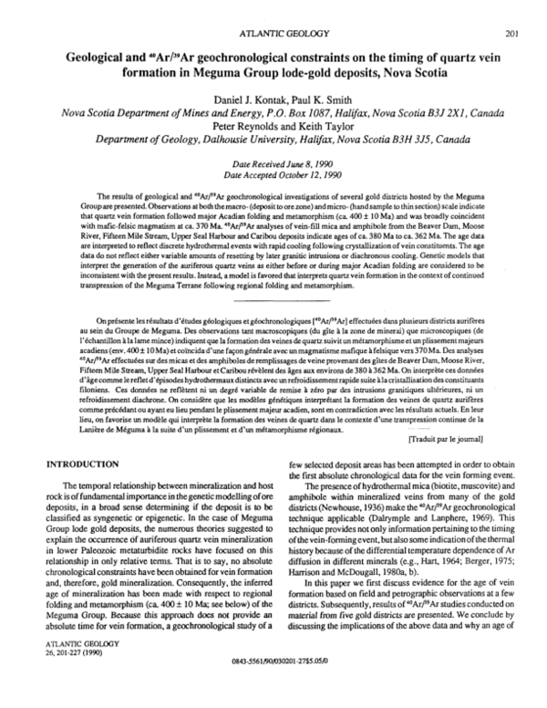 (PDF) Geological and 40Ar/39Ar geochronological constraints on the ...
