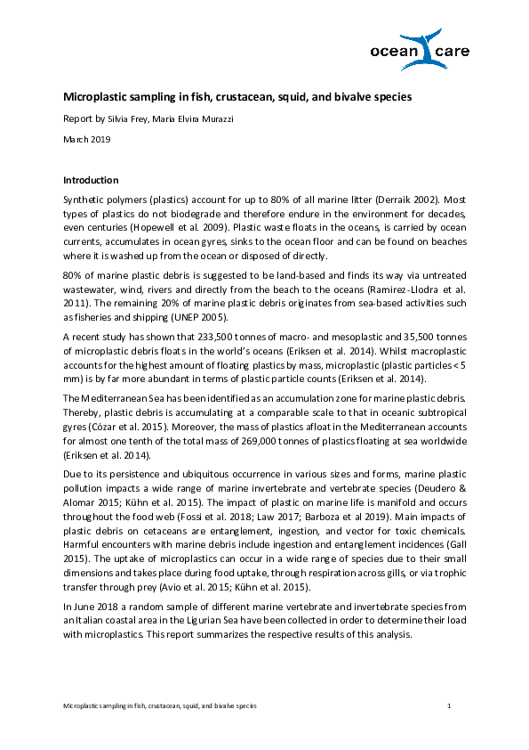 (PDF) Microplastic sampling in fish , crustacean , squid , and bivalve ...