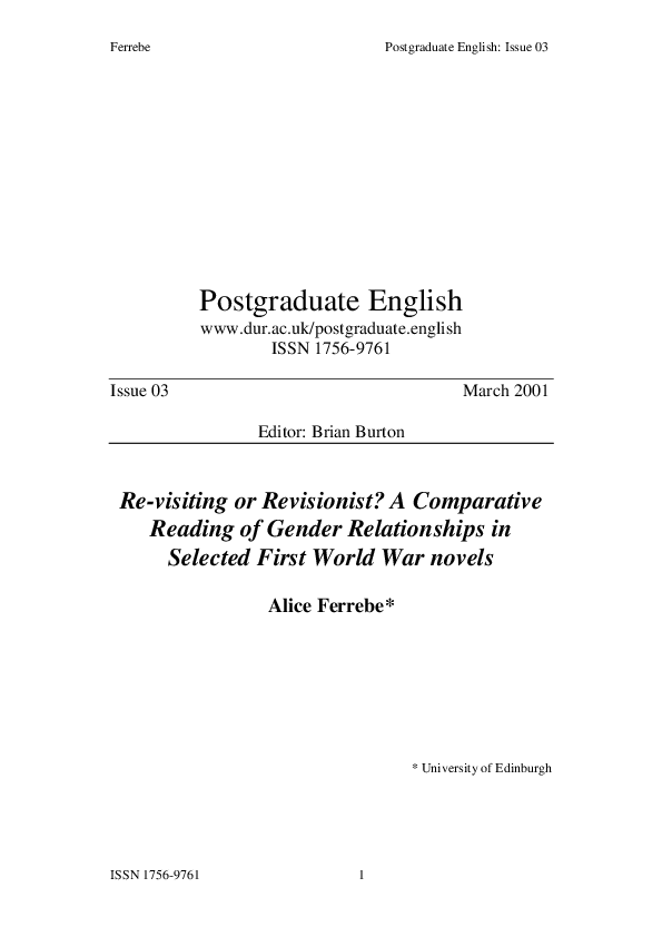 (PDF) Re-visiting or Revisionist? A Comparative Reading of Gender ...