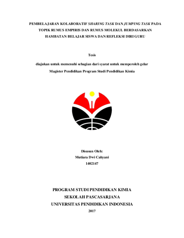 (PDF) Pembelajaran Kolaboratif Sharing Task Dan Jumping Task Pada Topik ...
