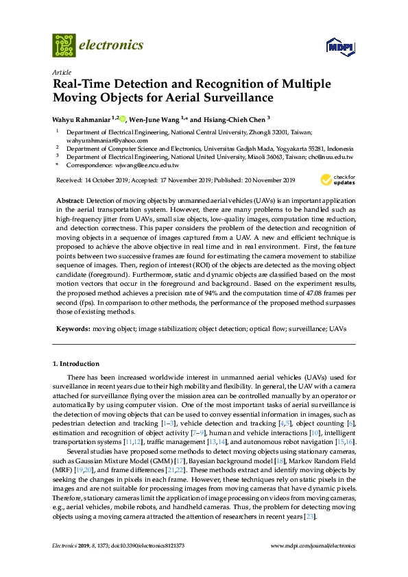 Pdf Real Time Detection And Recognition Of Multiple Moving Objects 4039
