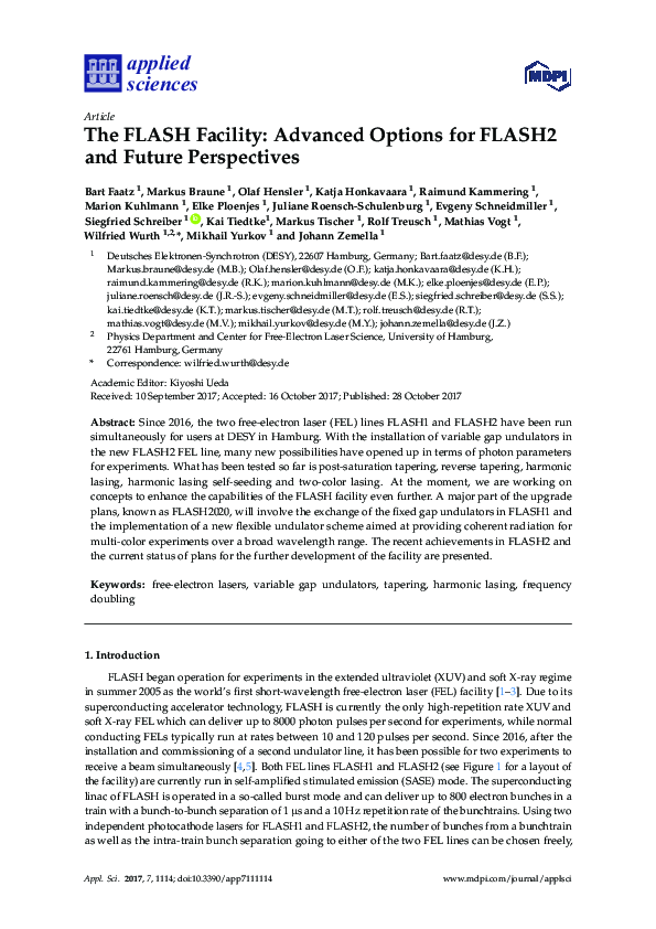 (PDF) The FLASH Facility: Advanced Options for FLASH2 and Future Perspectives