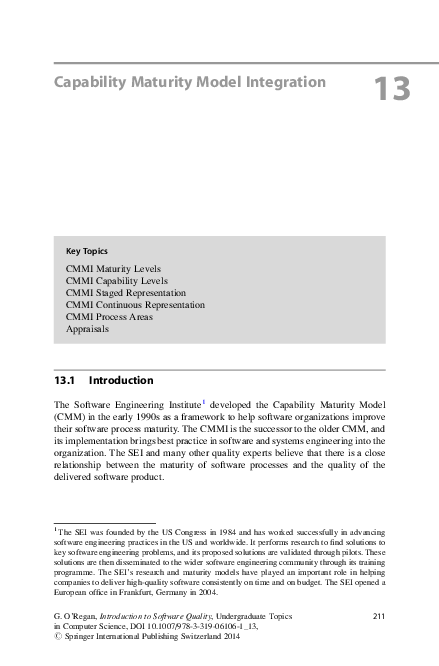 (PDF) Capability Maturity Model Integration