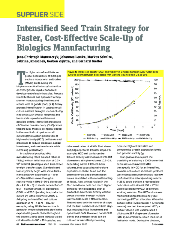 (PDF) Accelerated Seed Train for Biologics Manufacturing