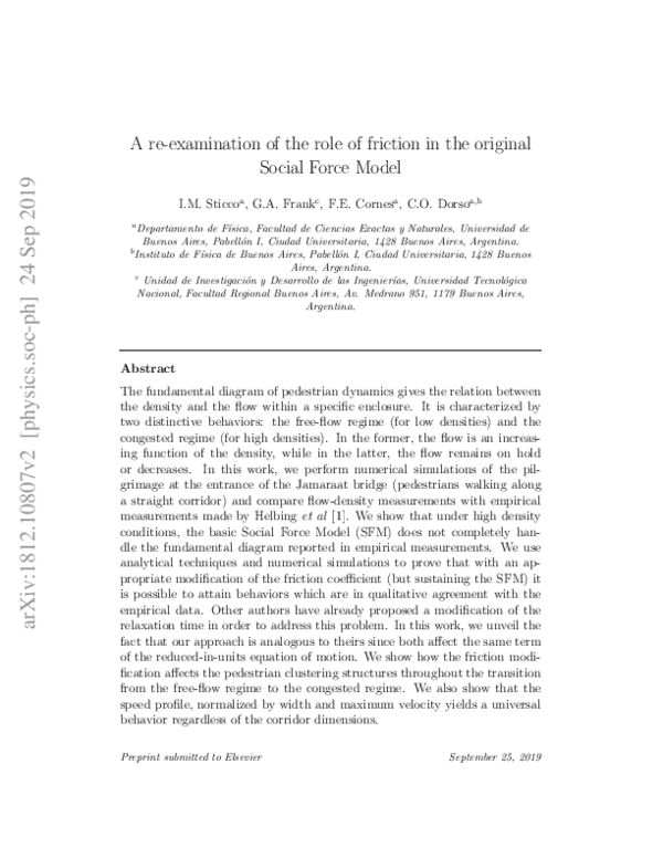 (PDF) A re-examination of the role of friction in the original Social ...