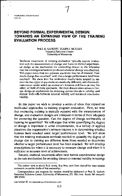 (PDF) Beyond Formal Experimental Design: Towards an Expanded View of ...