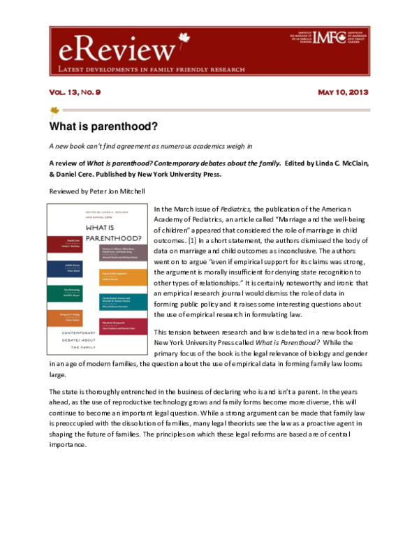 (PDF) What Is Parenthood