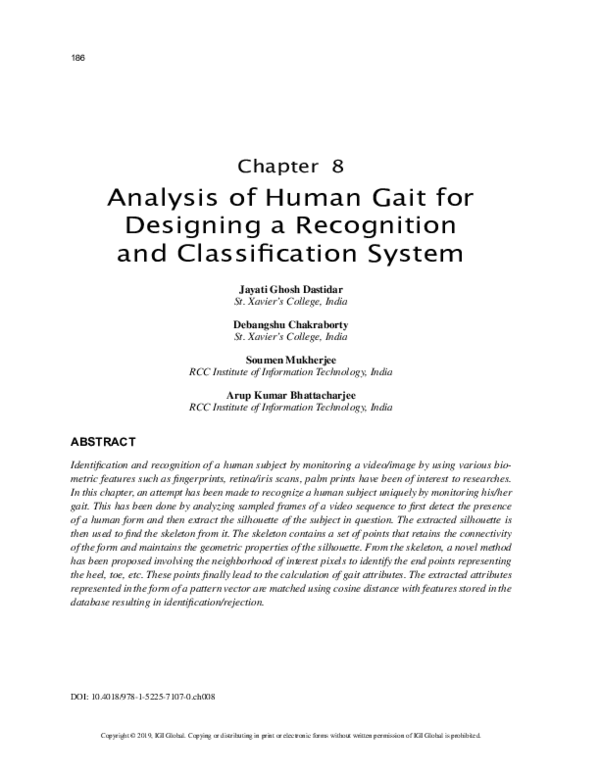 (PDF) Analysis of Human Gait for Designing a Recognition and Classification System