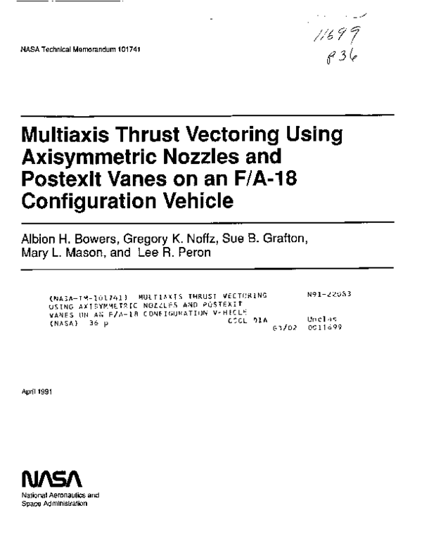 (PDF) Multiaxis thrust vectoring using axisymmetric nozzles and ...