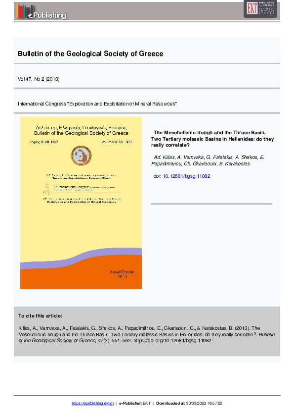 (PDF) The Mesohellenic trough and the Thrace Basin. Two Tertiary ...