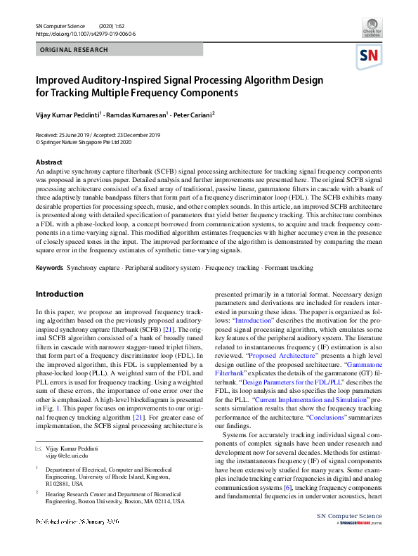 (PDF) Improved Auditory-Inspired Signal Processing Algorithm Design for ...