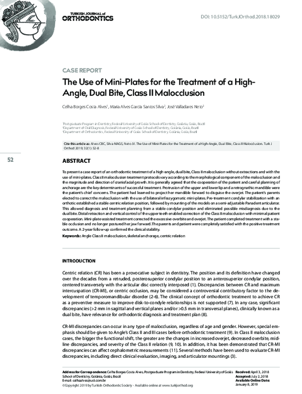 (PDF) The Use of Mini-Plates for the Treatment of a High-Angle, Dual ...