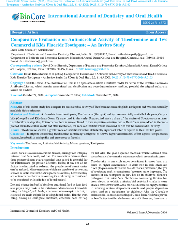 (PDF) Comparative Evaluation on Antimicrobial Activity of Theobromine ...