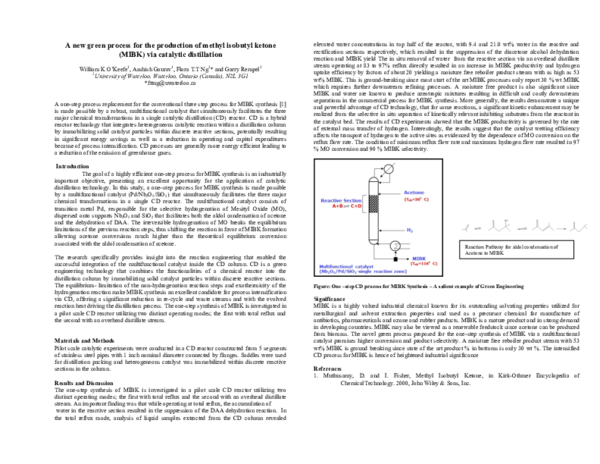 (PDF) A new green process for the production of methyl isobutyl ketone ...