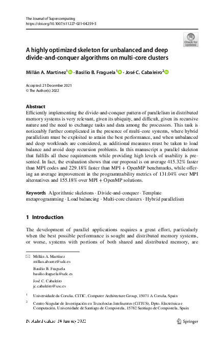 (PDF) A highly optimized skeleton for unbalanced and deep divide-and-conquer algorithms on multi ...