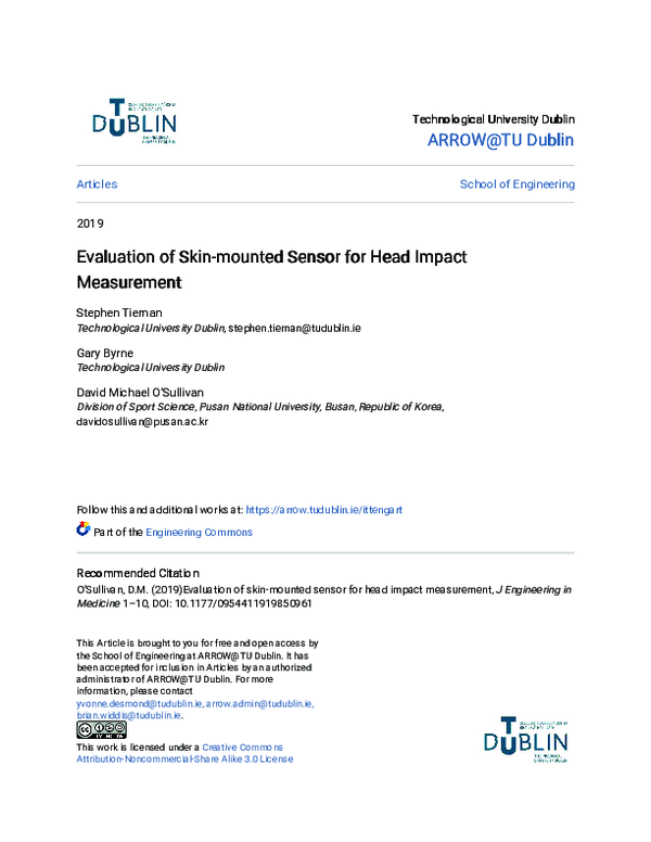 (PDF) Evaluation of skin-mounted sensor for head impact measurement