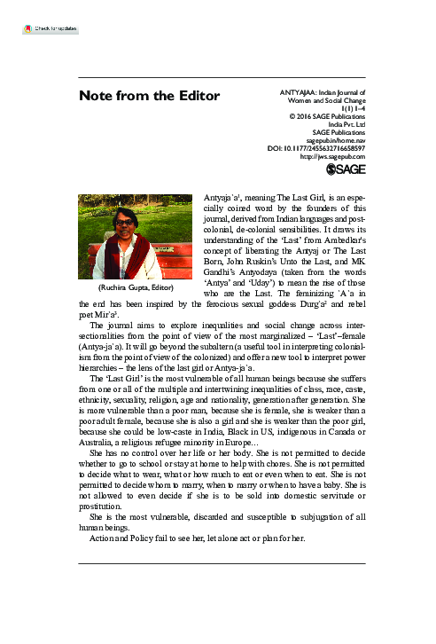 (PDF) Note from the Editor