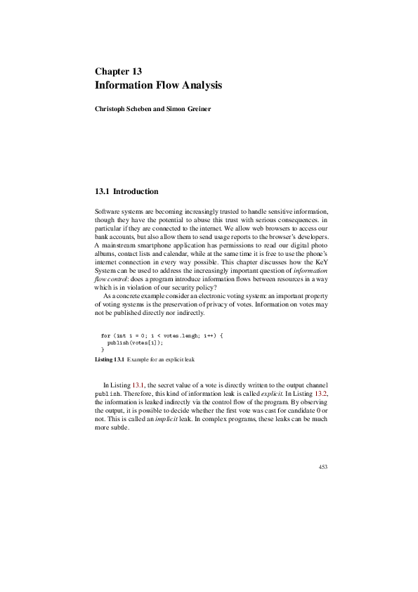(PDF) Information Flow Analysis