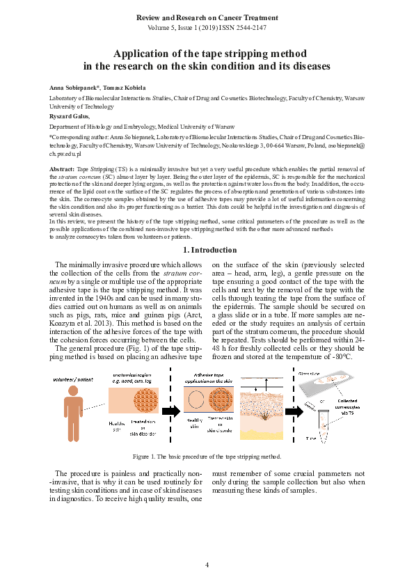 (PDF) Application of the tape stripping method in the research on the ...