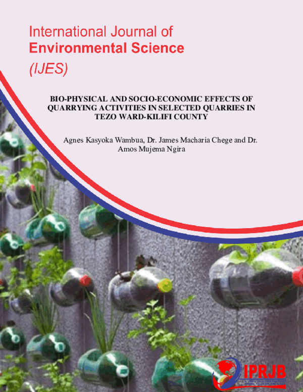 (PDF) Bio-Physical and Socio-Economic Effects of Quarrying Activities ...