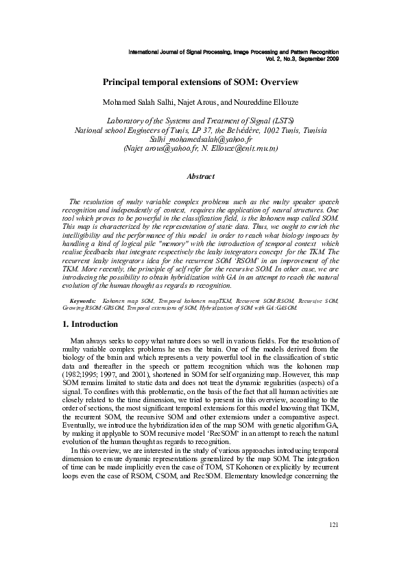 (PDF) Growing RSOM:GRSOM, Temporal extensions of SOM, Hybridization of ...