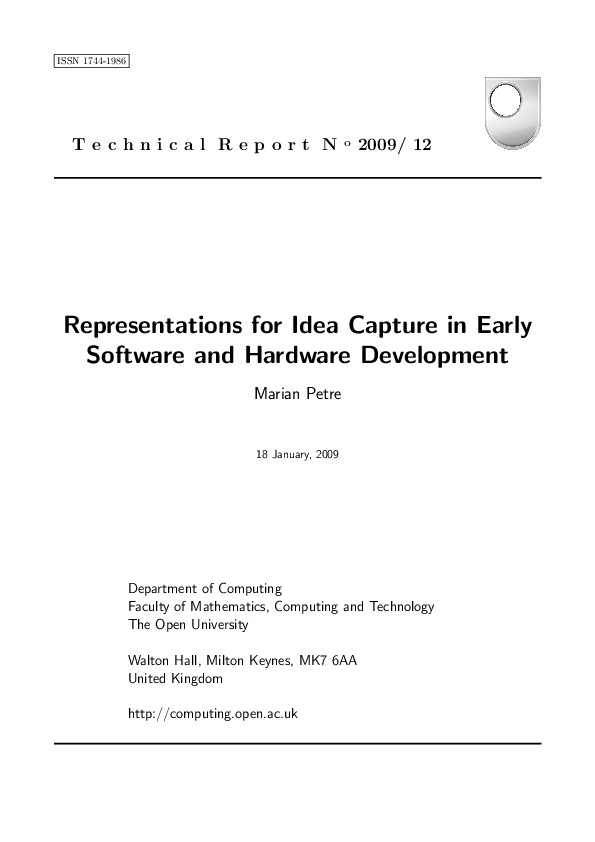 (PDF) Representations for Idea Capture in Early Software and Hardware ...