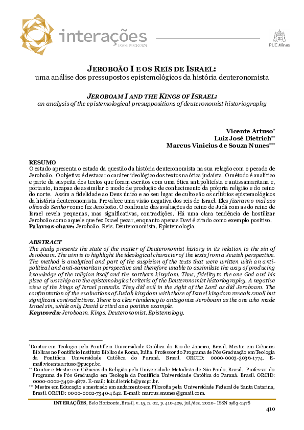 (PDF) Apresentação à versão brasileira do livro de Israel Finkelstein ...