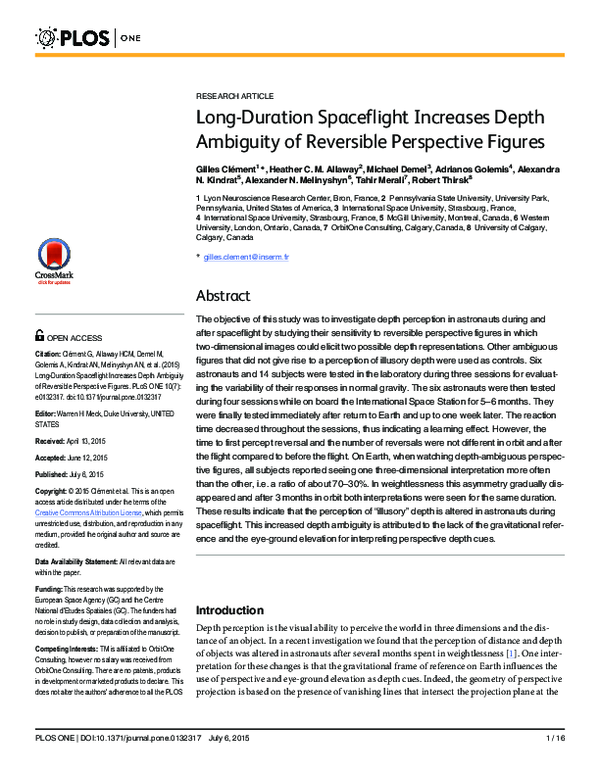 (PDF) Long-Duration Spaceflight Increases Depth Ambiguity of Reversible ...