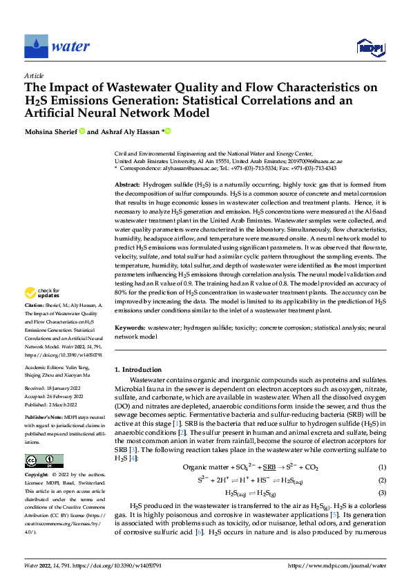 (PDF) The Impact of Wastewater Quality and Flow Characteristics on H2S Emissions Generation ...