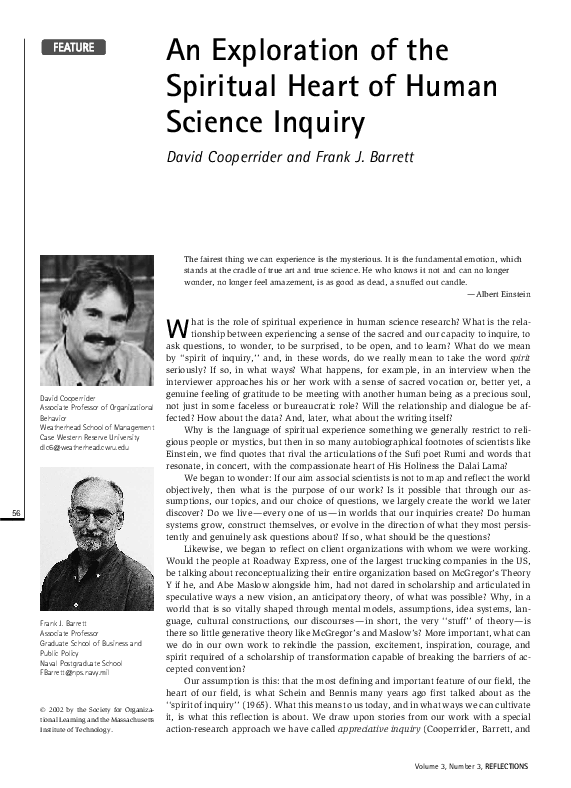 (PDF) An Exploration of the Spiritual Heart of Human Science Inquiry