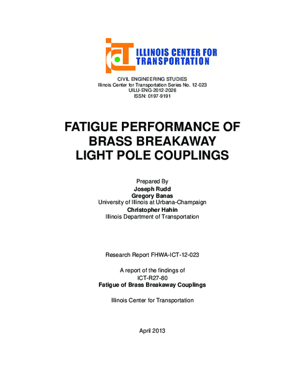 (PDF) Fatigue Performance of Brass Breakaway Light Pole Couplings