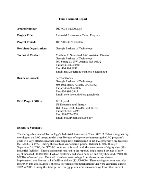 (PDF) Final Technical Report