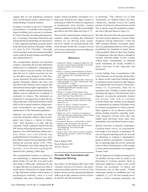 (PDF) Forensic risk assessment and dangerous driving