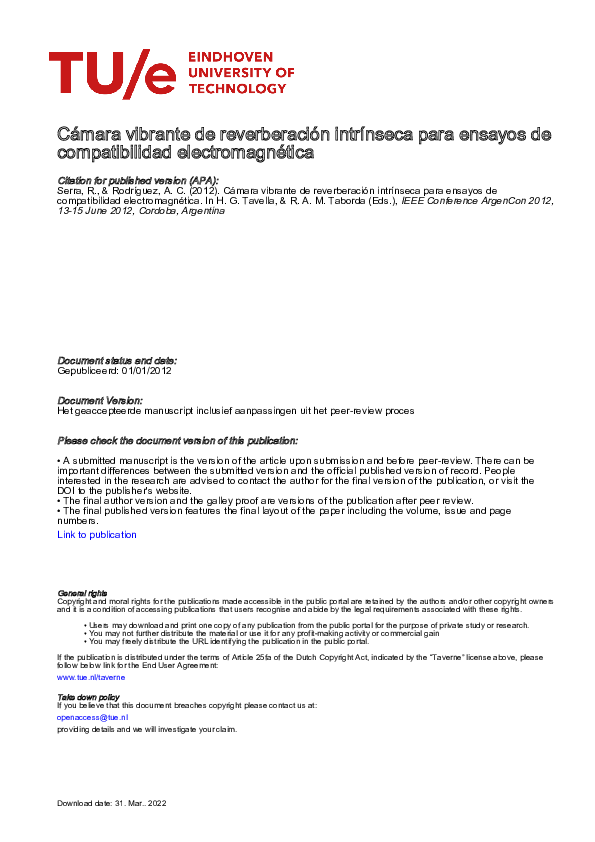 (PDF) Cámara vibrante de reverberación intrínseca para ensayos de ...