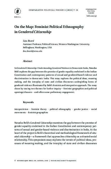 (PDF) On the Map: Feminist Political Ethnography in Gendered Citizenship