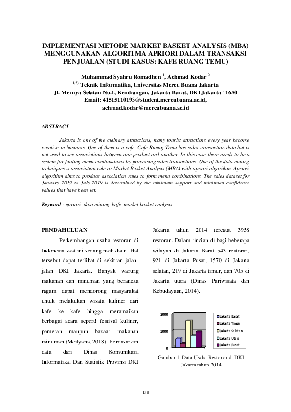 (PDF) Implementasi Metode Market Basket Analysis (Mba) Menggunakan ...