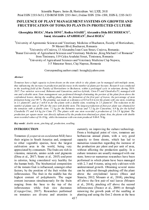 (PDF) Influence of Plant Management Systems on Growth and ...